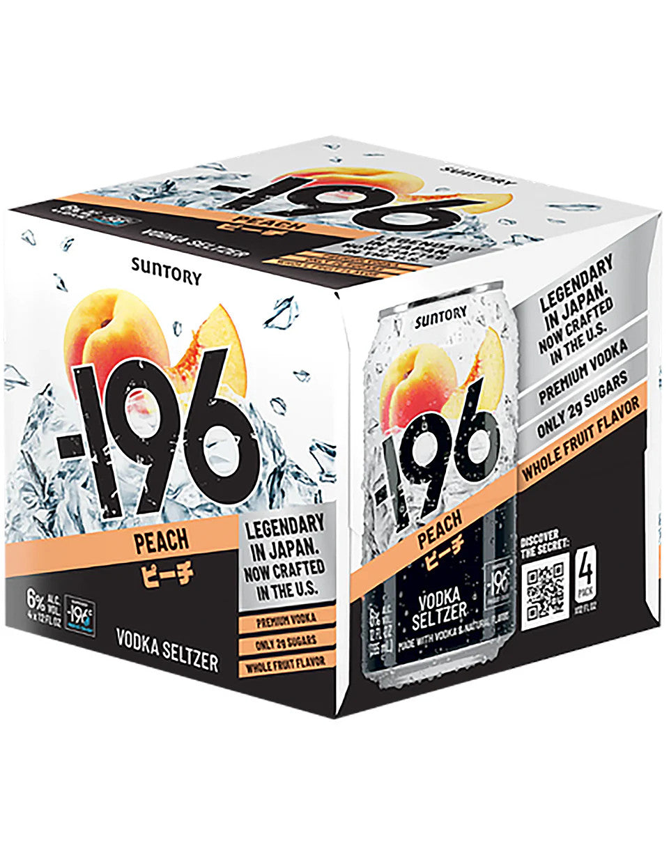 Suntory -196 Peach Vodka Seltzer 4 Pack 355ml